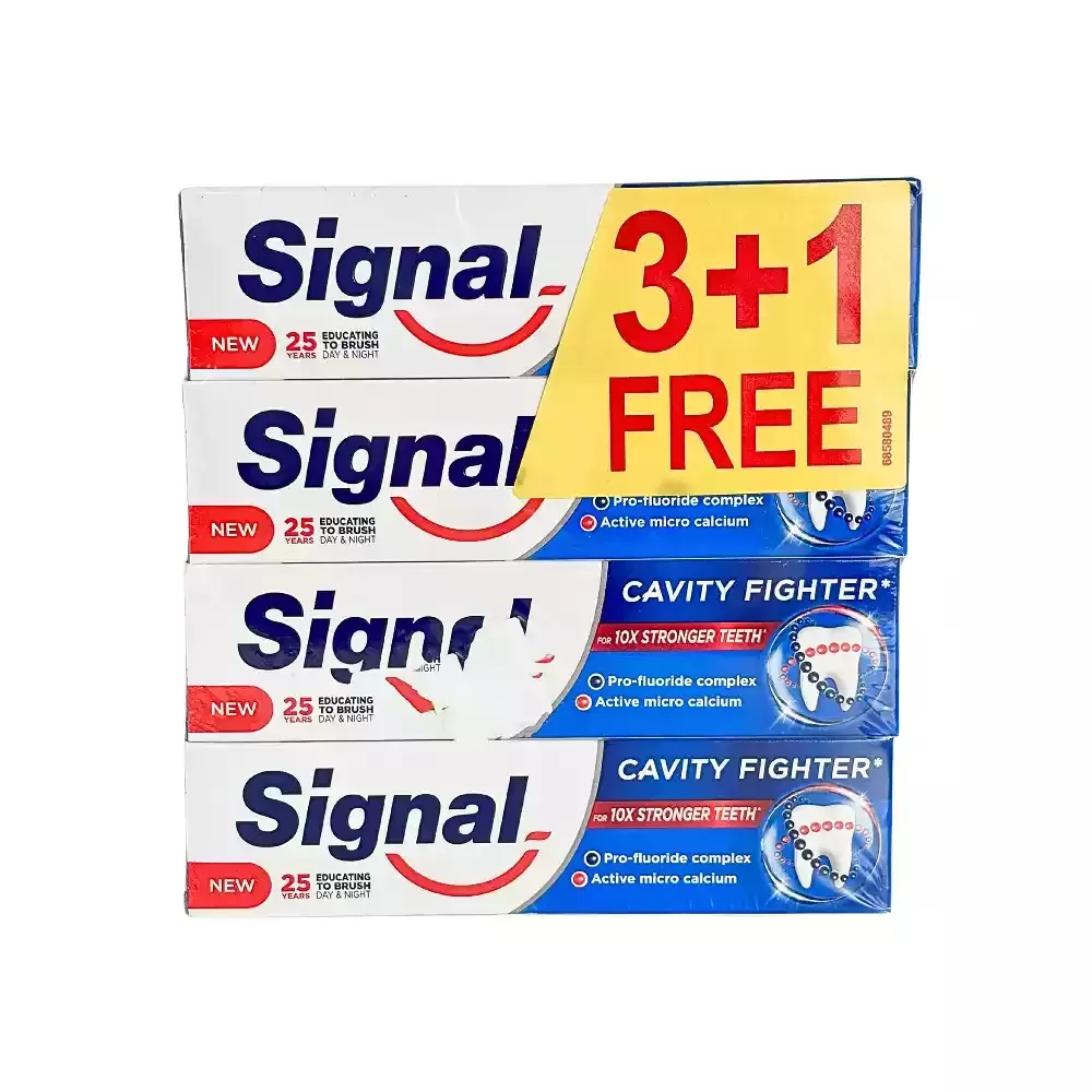 Signal Cavity Fighter Toothpaste For 10X Stronger Teeth- 4X75ml